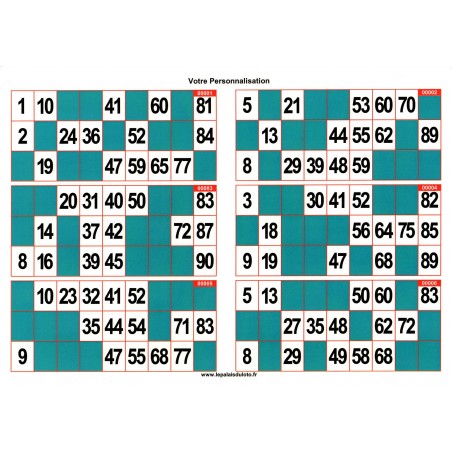 1000 grilles de loto en couleur 250 g en plaque au Palais du Loto pour ...