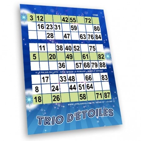 Ltrios d'étoiles, partie spéciale pour votre loto au Palais du Loto.